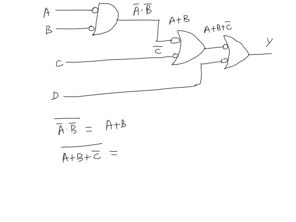 Solved Using De Morgan Equivalent Gates And Bubble Pushing Methods Redraw The Circuit Given