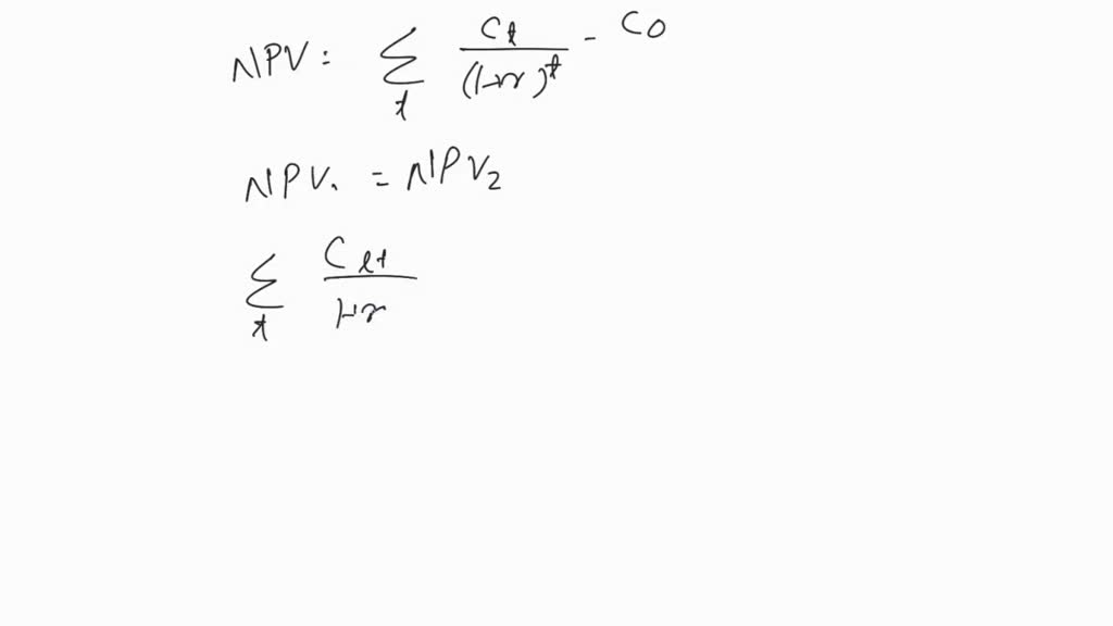 Problem 8. Consider two projects with the following cash flows. Find ...