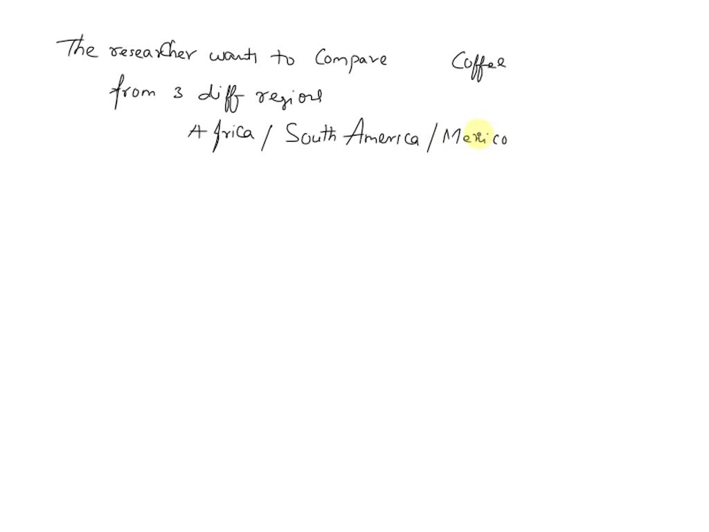 SOLVED: A researcher believes that the origin of the beans used to make ... SOLVED: A researcher believes that the origin of the beans used to make ...