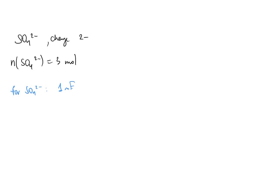 SOLVED: A sample solution containing sulfate ions (SO42−) was analyzed and was found to contain ...