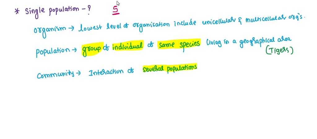 SOLVED: A single population is made of A) multiple organisms of the ...
