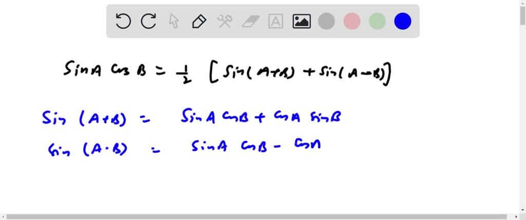SOLVED: Derive the Product-to-Sum formula SOLVED: Derive the Product-to-Sum formula