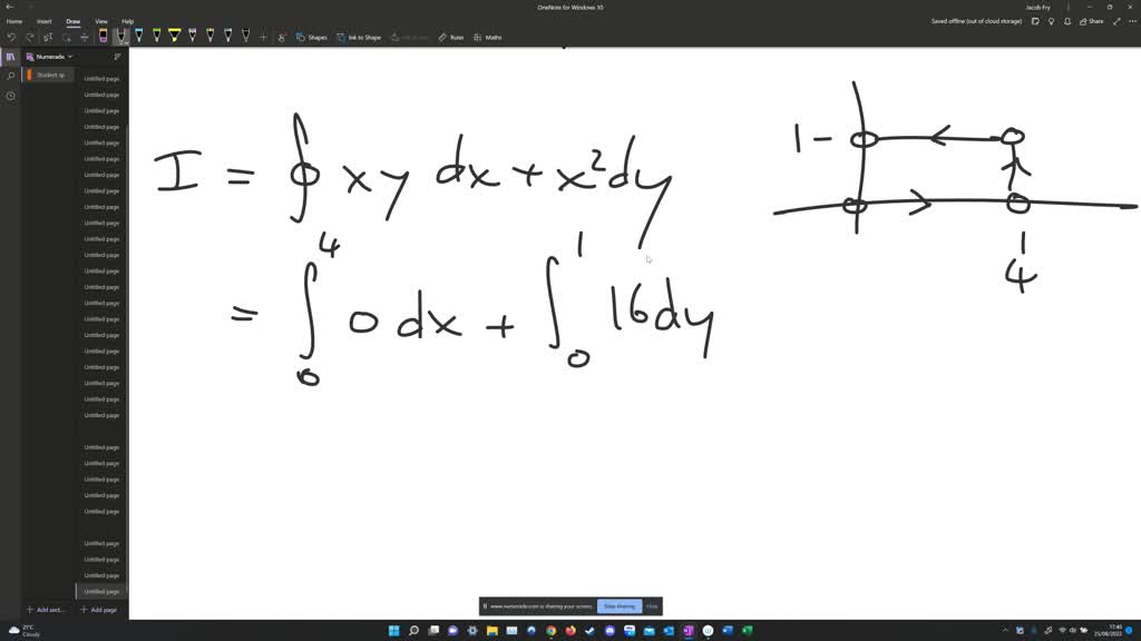 SOLVED: Evaluate the line integral by the two following methods. xy dx- x2 dy is ...