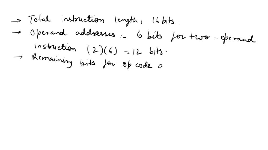 SOLVED: A given computer has 16-bit instructions. Operand addresses are specified using 6-bit ...