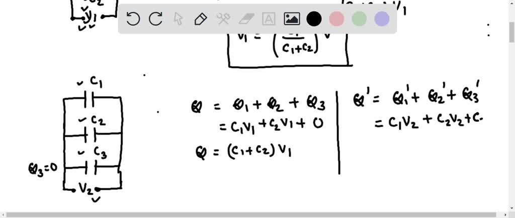SOLVED: c1 is fully charged to a voltage V and then disconnected from ...