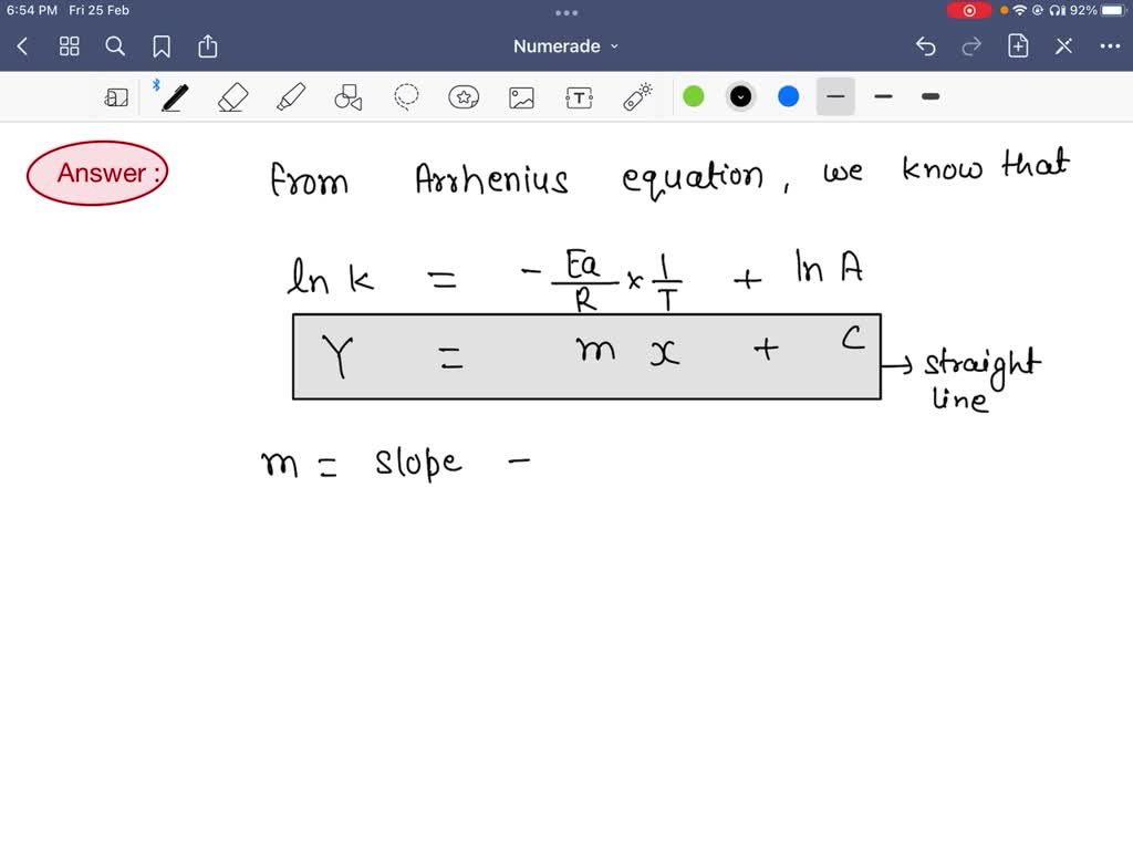 SOLVED: In the data analysis section of this lab you will be preparing a graph of lnk vs 1/T for ...