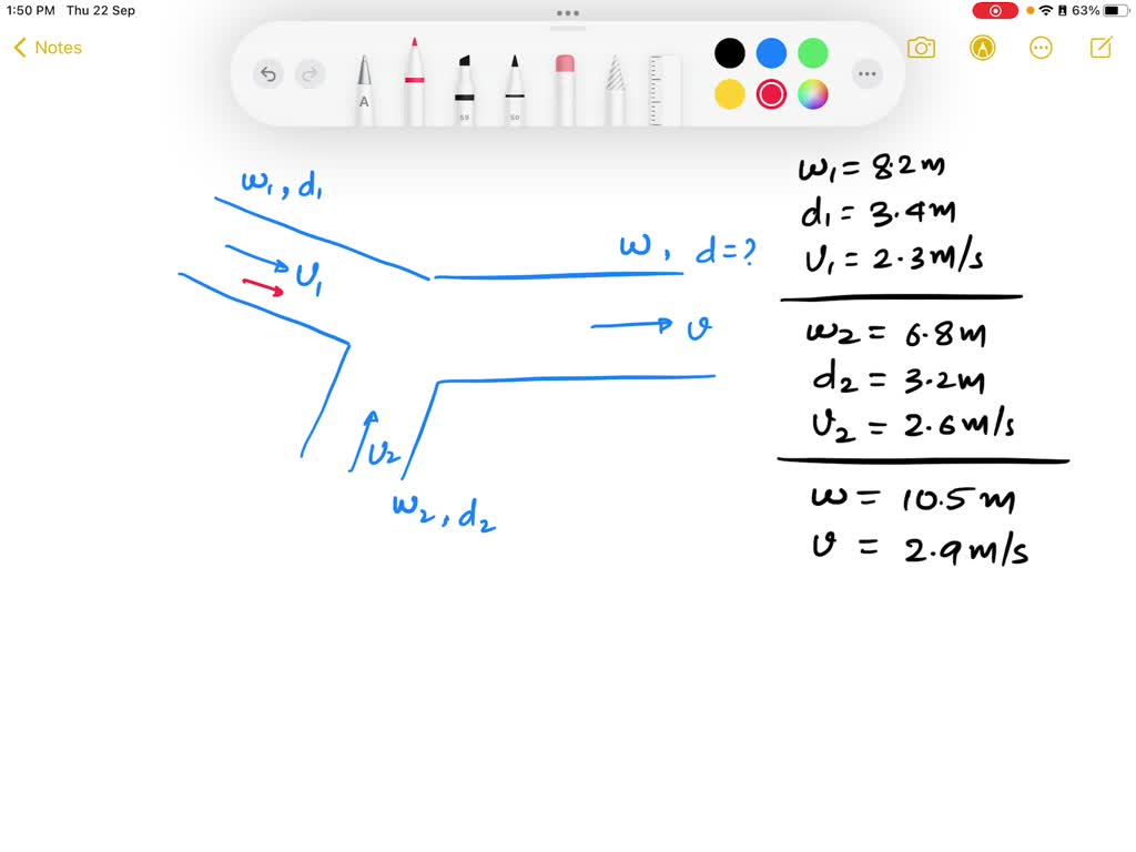 SOLVED: '42 Figure 13-42 shows the merging of two streams to form a ...