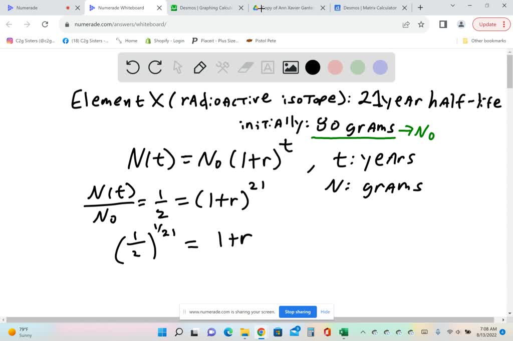 SOLVED: element X is a radioactive isotope such that every 21 years ...