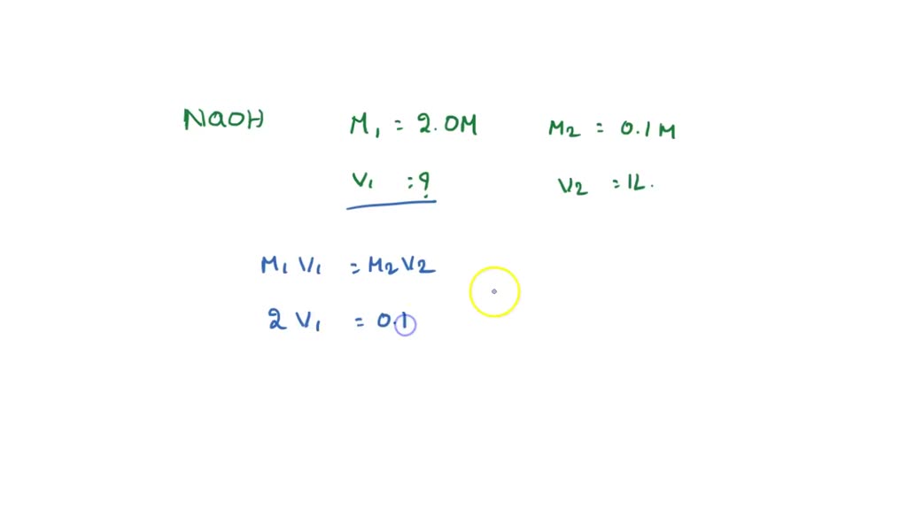 SOLVED: Starting with a 2.0 M NaOH solution, determine how you would prepare 1L of a 0.1 NaOH ...