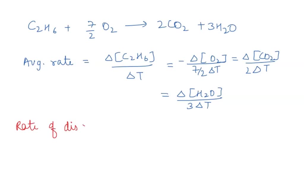 SOLVED: . Given the following balanced chemical equation: 2C2H6 + 7O2 → 4CO2 + 6H2O Initially, 1 ...