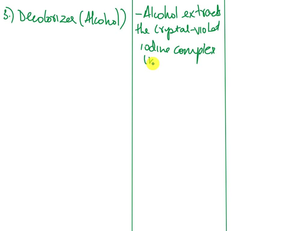 SOLVED: The four steps of Gram staining Step 1: Apply crystal violet ...