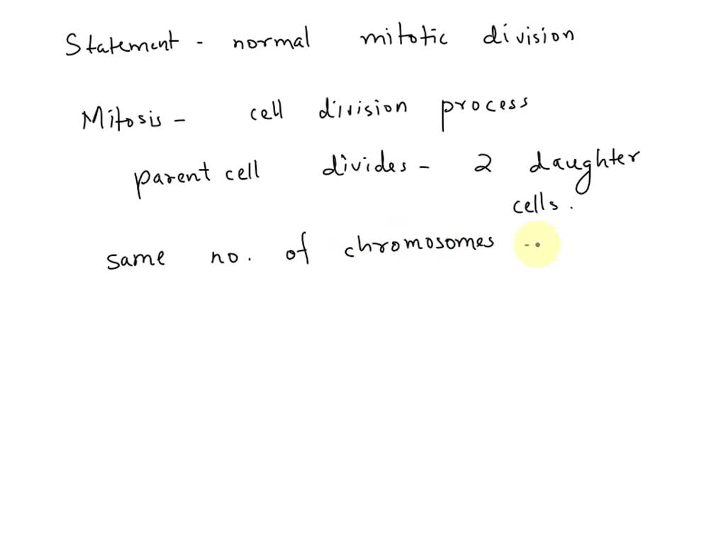 SOLVED: 'Please help. thank u. Normal mitotic cell division results in each daughter cell having ...