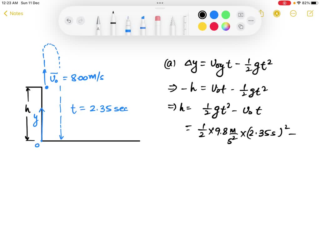 SOLVED: (a) Calculate the height of a cliff if it takes 2.35 s for a rock to hit the ground when ...