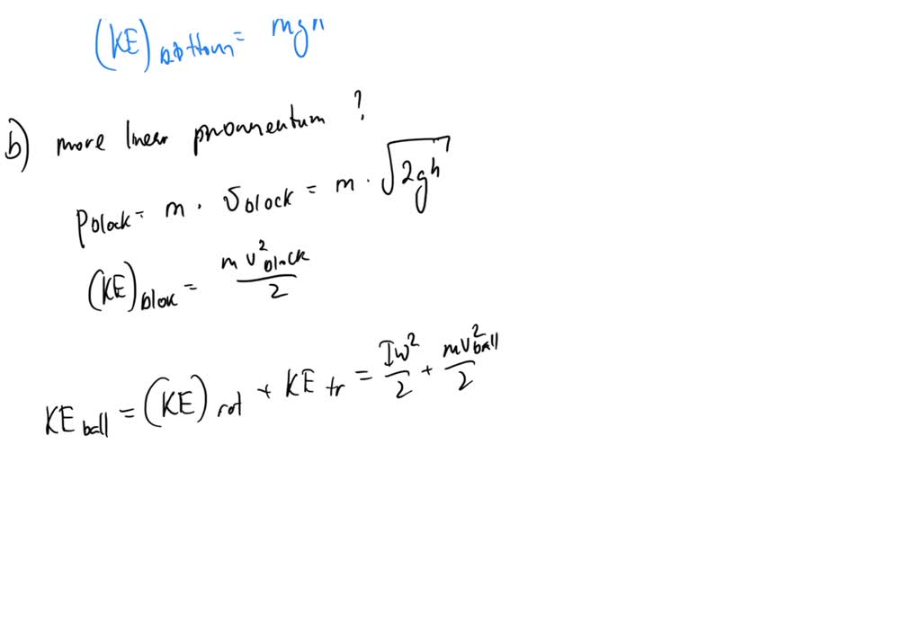Solved A Ball Mass M Initially At Rest Rolls Without Slipping Down
