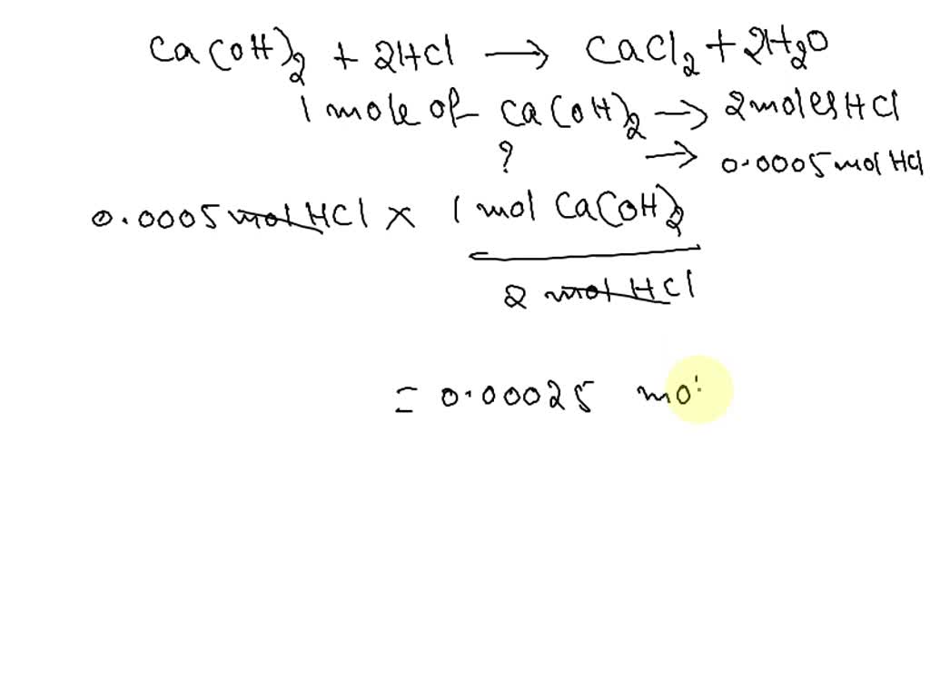 SOLVED: calcium hydroxide was titrated with HCL. HCl = 0.04327 M 1. how ...