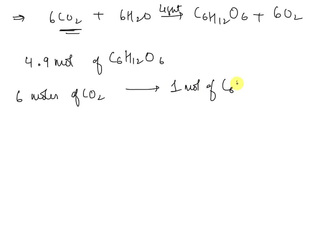 SOLVED: The reaction for producing glucose is called photosynthesis ...
