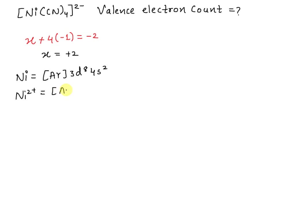 SOLVED: Determine the valence electron counts for the transition metal ...