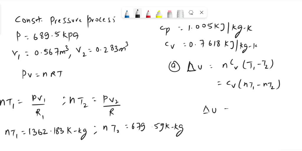 SOLVED: Air undergoes a constant pressure process in a piston-cylinder ...