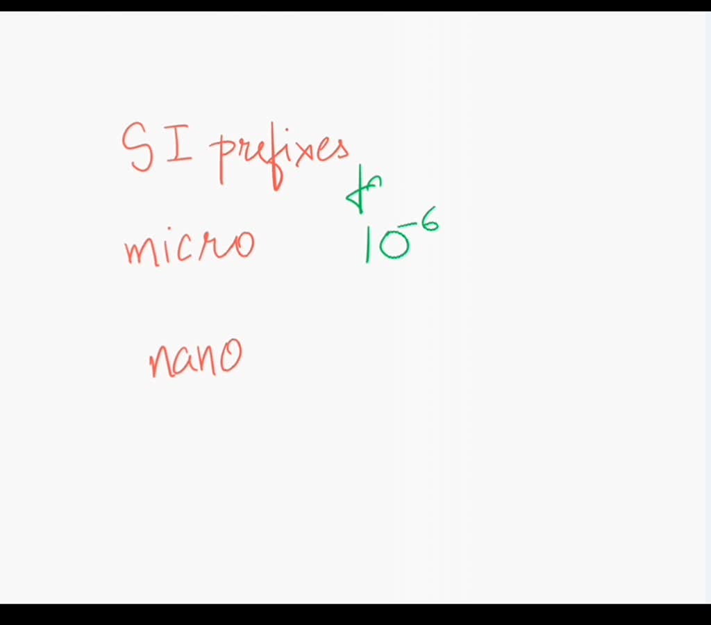 Solved What Do The Si Prefixes Micro And Nano Represent Respectively