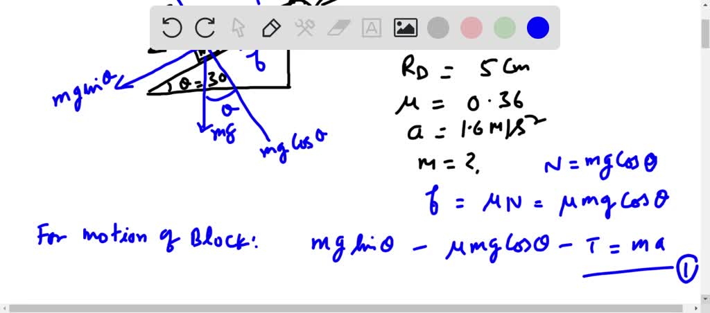 5. A block rests on a slope and is attached by a string of negligible ...