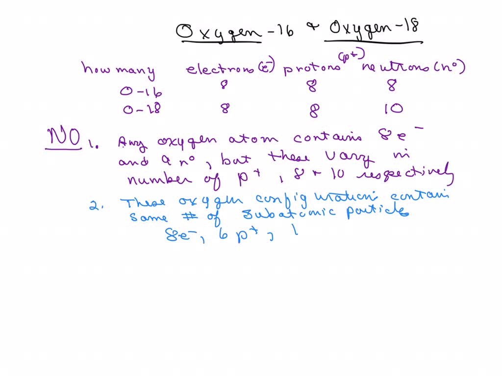 SOLVED: Given that oxygen-16 and oxygen-18 both have an atomic number ...