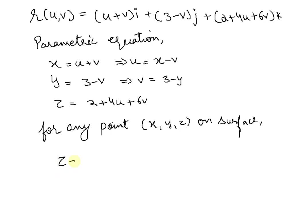 SOLVED: Identify the surface with the given vector equation r(u, V ...