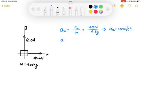 Only two forces act on an object (mass 3.00 kg), as in the drawing ...
