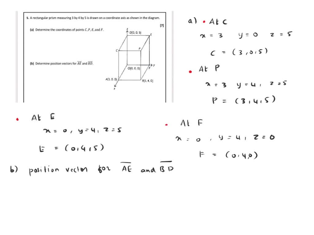 SOLVED: A rectangular prism measuring 3 by 4 by 5 is drawn on a ...