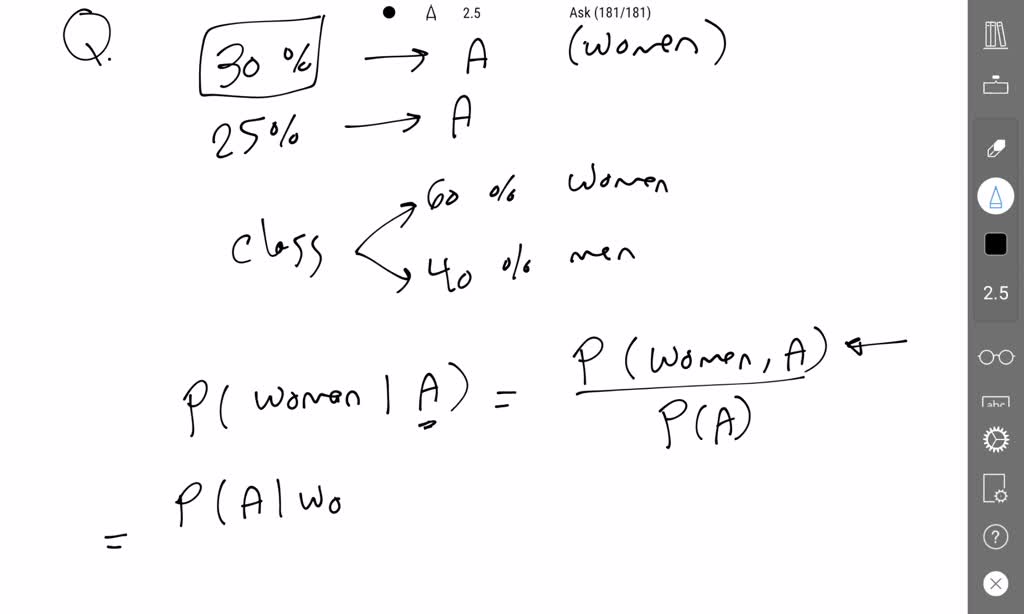 SOLVED: Question No. 4: Suppose 30% of the women in a class received an ...