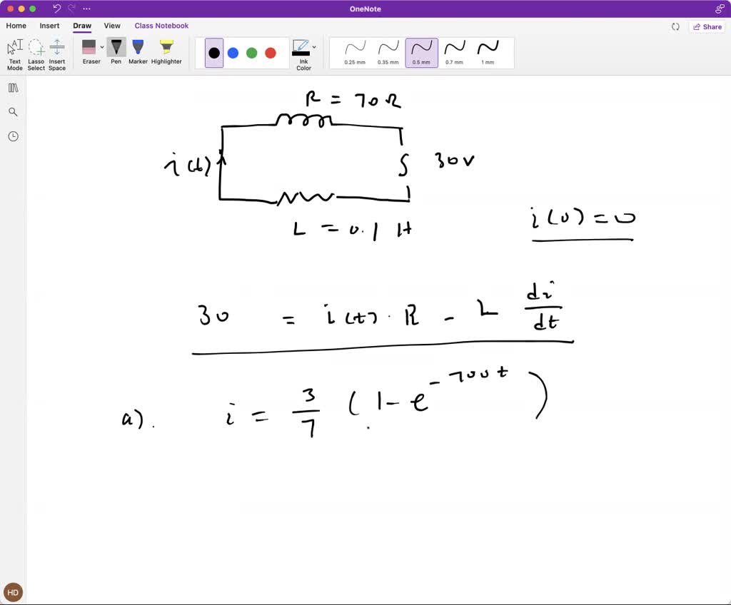 SOLVED: A 30-volt electromotive force is applied to an LR-series circuit in which the inductance ...