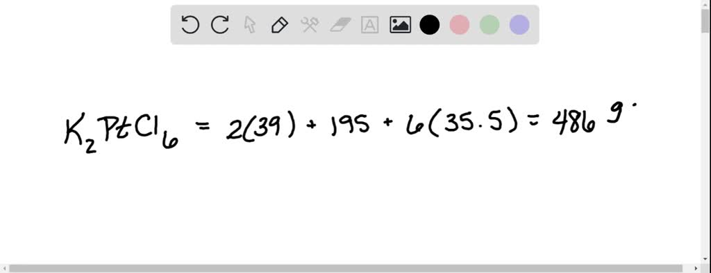 SOLVED: Calculate the percentage of potassium, by mass, in K2PtCl6.