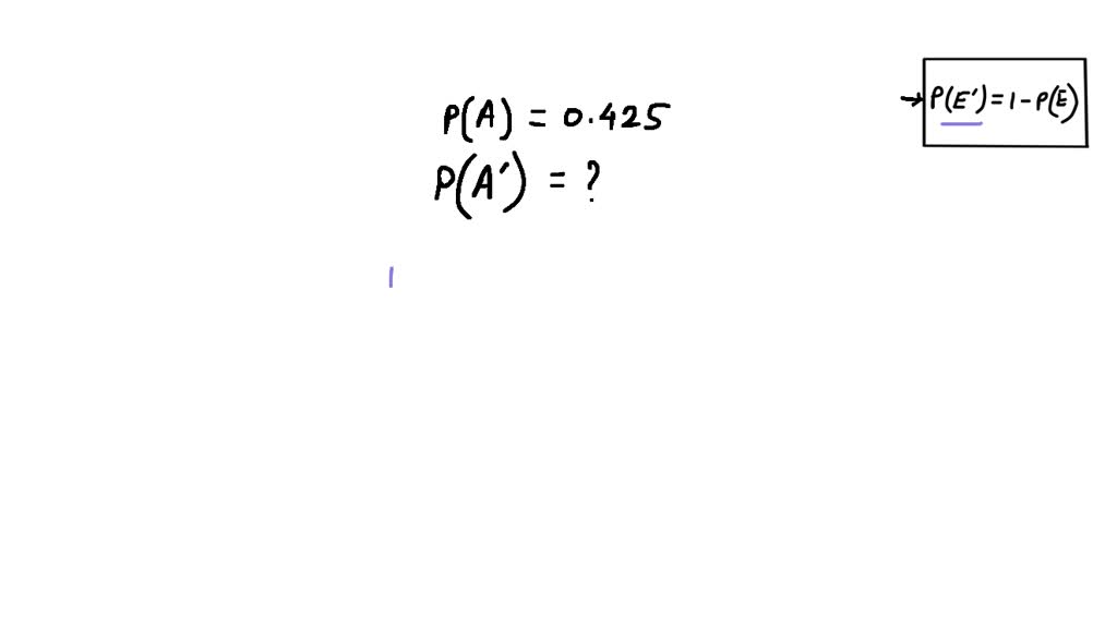 SOLVED: Probability of a complement. If P(A)=, find P(A) 10