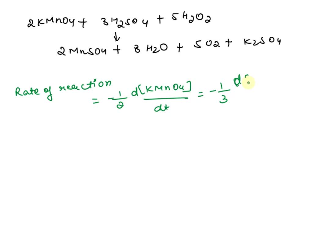 SOLVED: 28-4. The oxidation of hydrogen peroxide by permanganate occurs ...