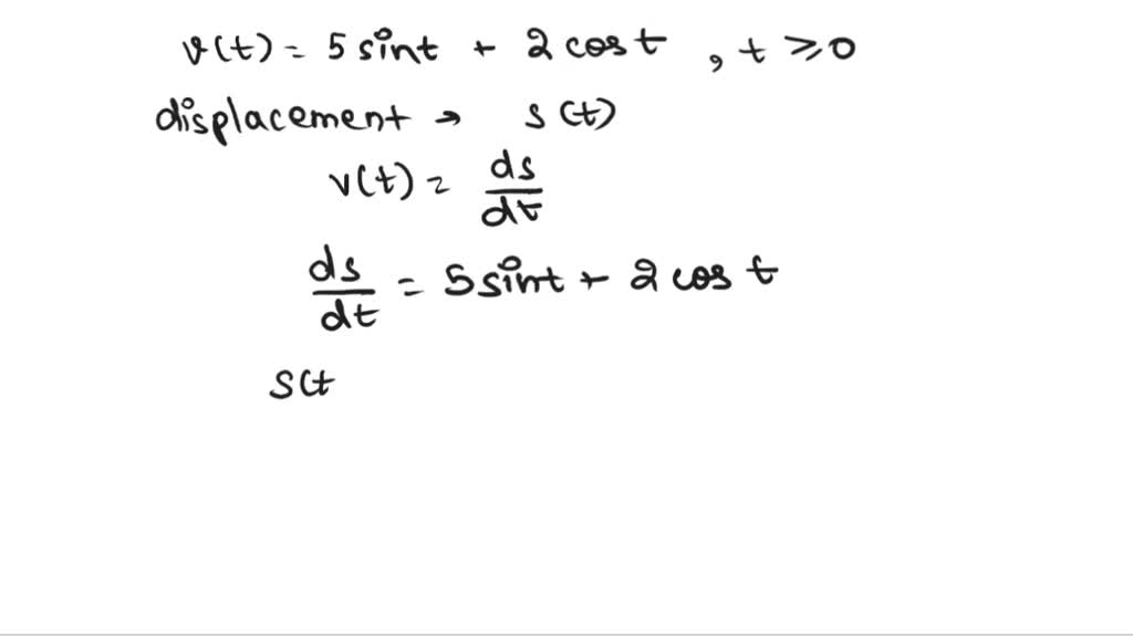 Solved An Object Moves Along A Straight Line Its Velocity V T 5sin