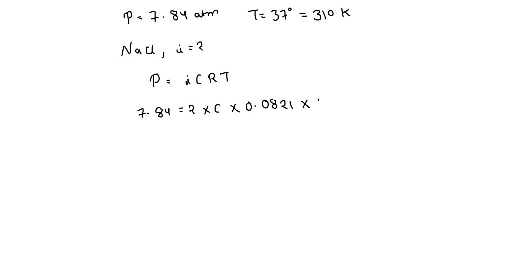 SOLVED: 4) An isotonic solution will produce an osmotic pressure of 7. ...