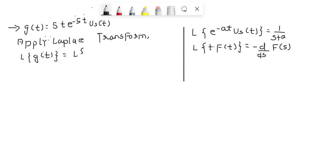 SOLVED: 2.a Using the definition, determine the Laplace transforms for ...