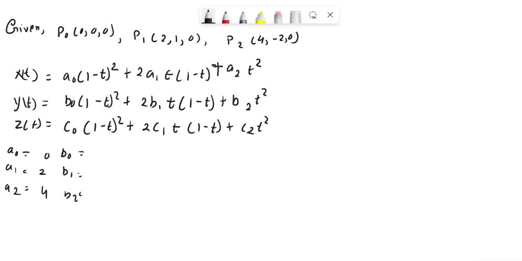 SOLVED: Find the parametric formula for a BÃ©zier curve with three ...