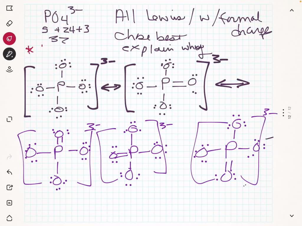 SOLVED:QUESTION 7 Write possible Lewis structures for the PO4? Tne are ...