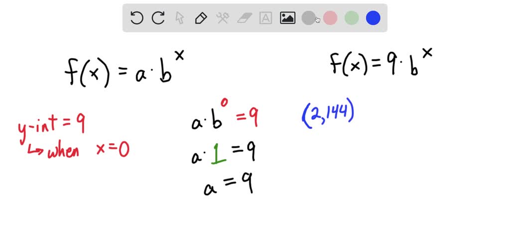 SOLVED: Question The graph of an exponential function has ay- intercept ...