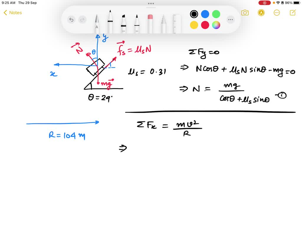 A car rounds a curve that is banked inward. The radius of curvature of ...