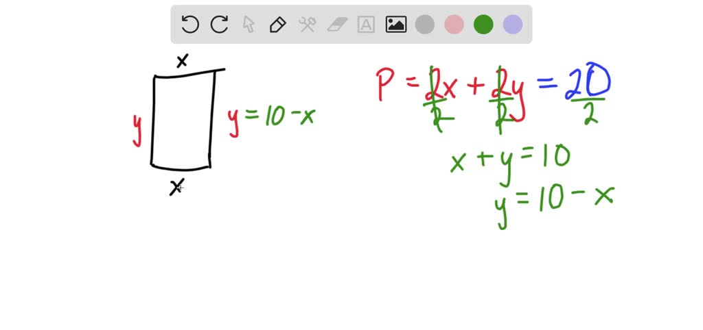 A rectangle has a perimeter of 20 ft. Find a function that models its ...