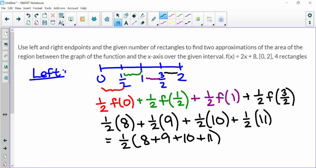 SOLVED: Use left and right endpoints and the given number of rectangles ...