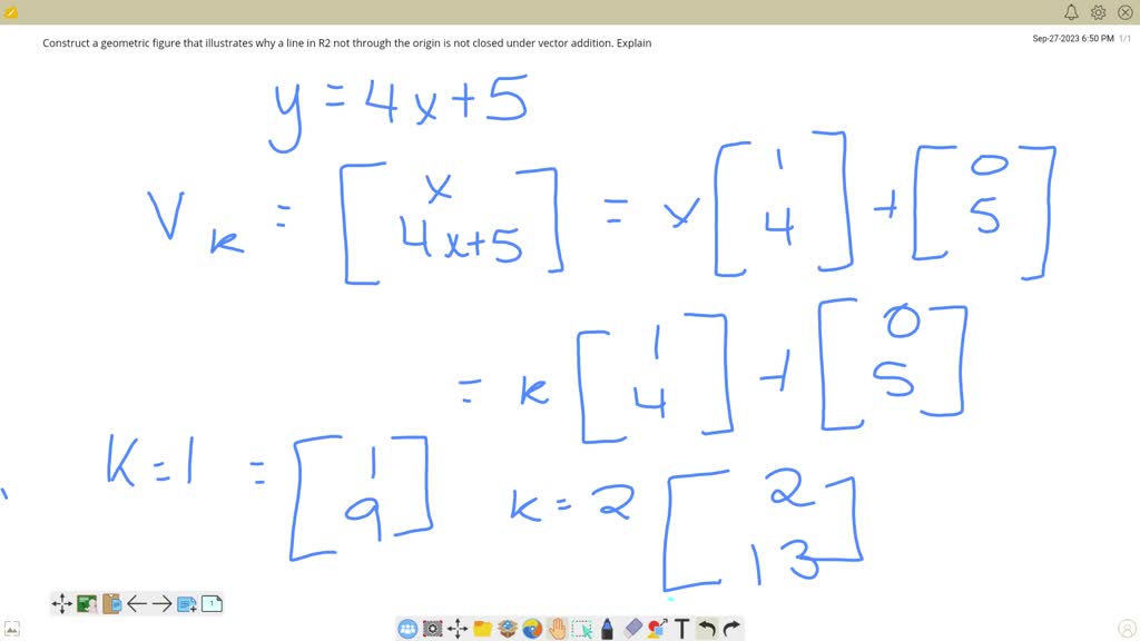 SOLVED: Construct a geometric figure that illustrates why a line in R2 ...
