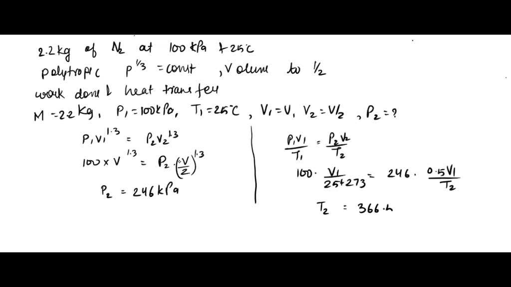 SOLVED: A piston-cylinder device contains 2.2 kg of nitrogen initially at 100 kPa and 25Â°C. The ...