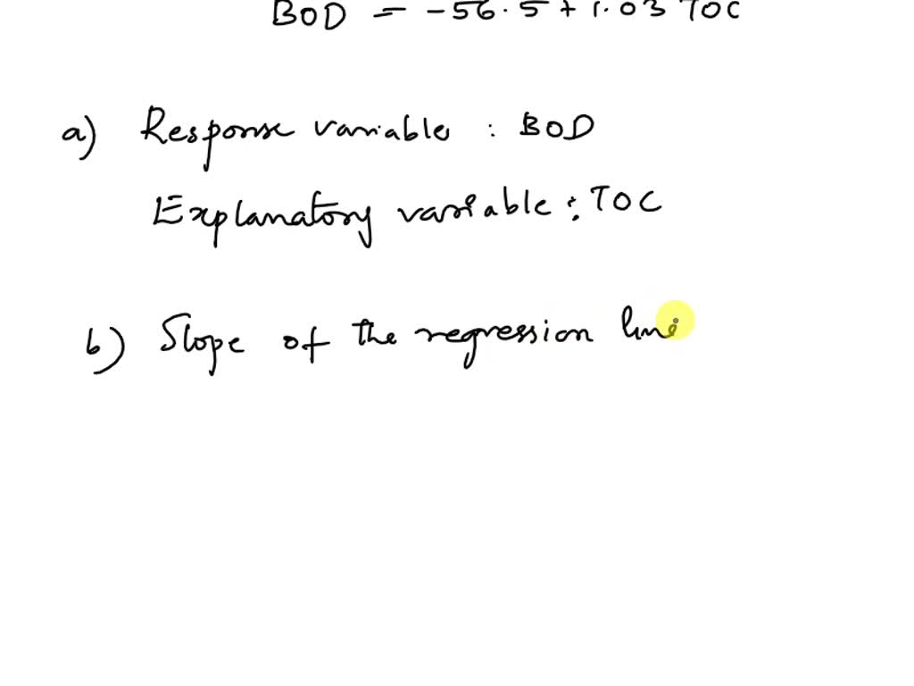 SOLVED: Biochemical oxygen demand (BOD) measures organic pollutants in ...