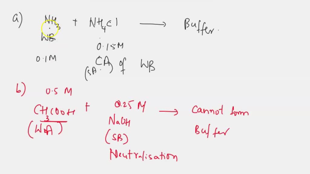 SOLVED: Which solution mixture (s) will be a buffer solution? Also indicate type of the buffer ...