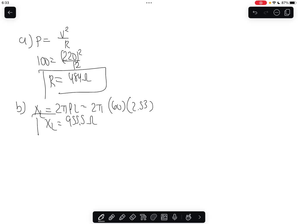 SOLVED: an AC circuit is supplied by 220V, 60 Hz. Connected to it is a ...