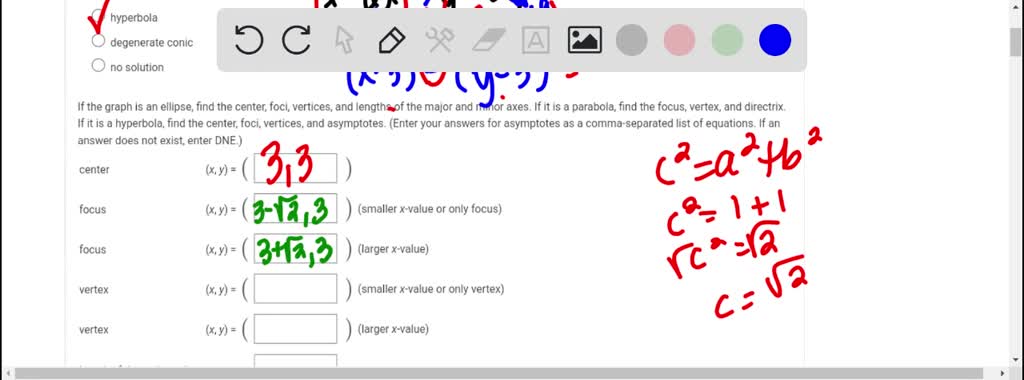 SOLVED: Complete the square to determine whether the graph of the ...