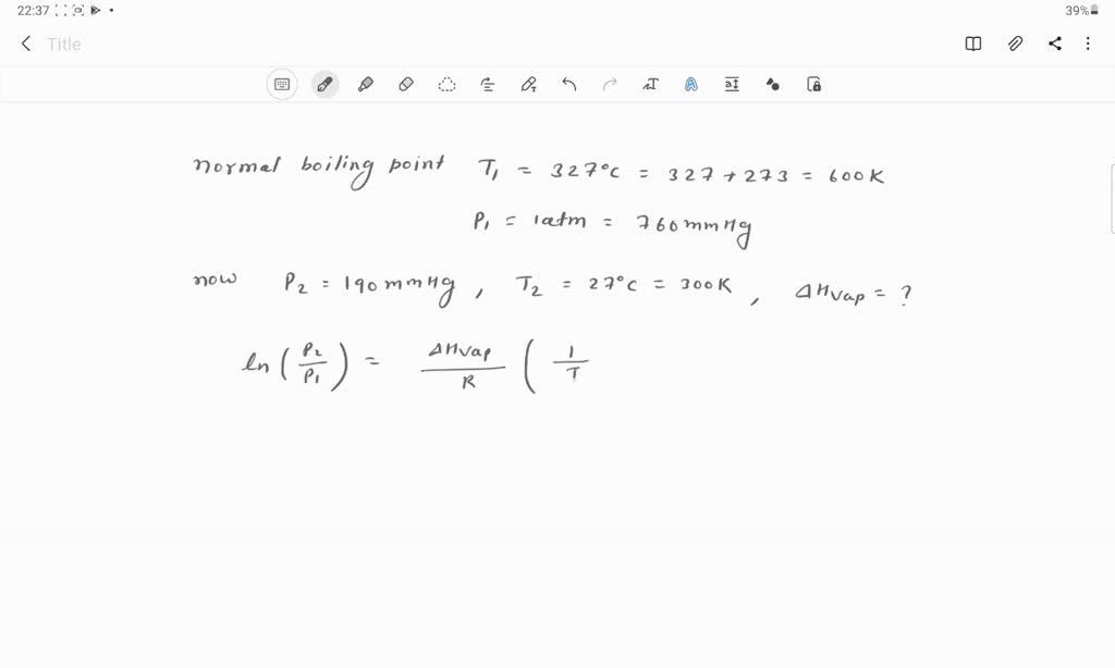 SOLVED: Part A Chloromethane, CH3Cl, has Pvap=100 mmHg at -63°C and a normal boiling point of ...
