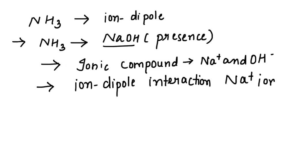 SOLVED: With what compound will NH3 experience only ion-dipole ...